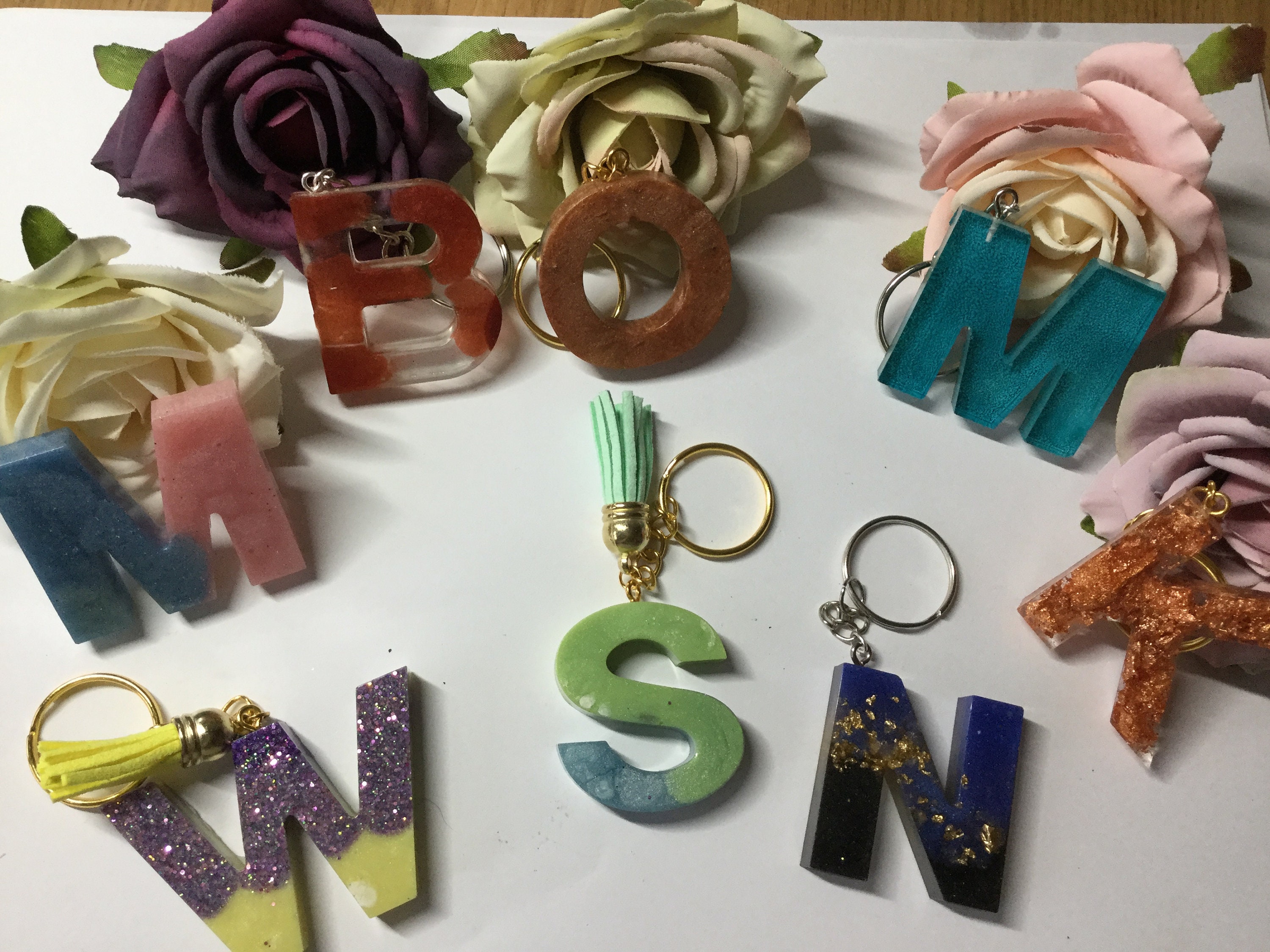 Personalised Initial Keyring Keychain - Etsy