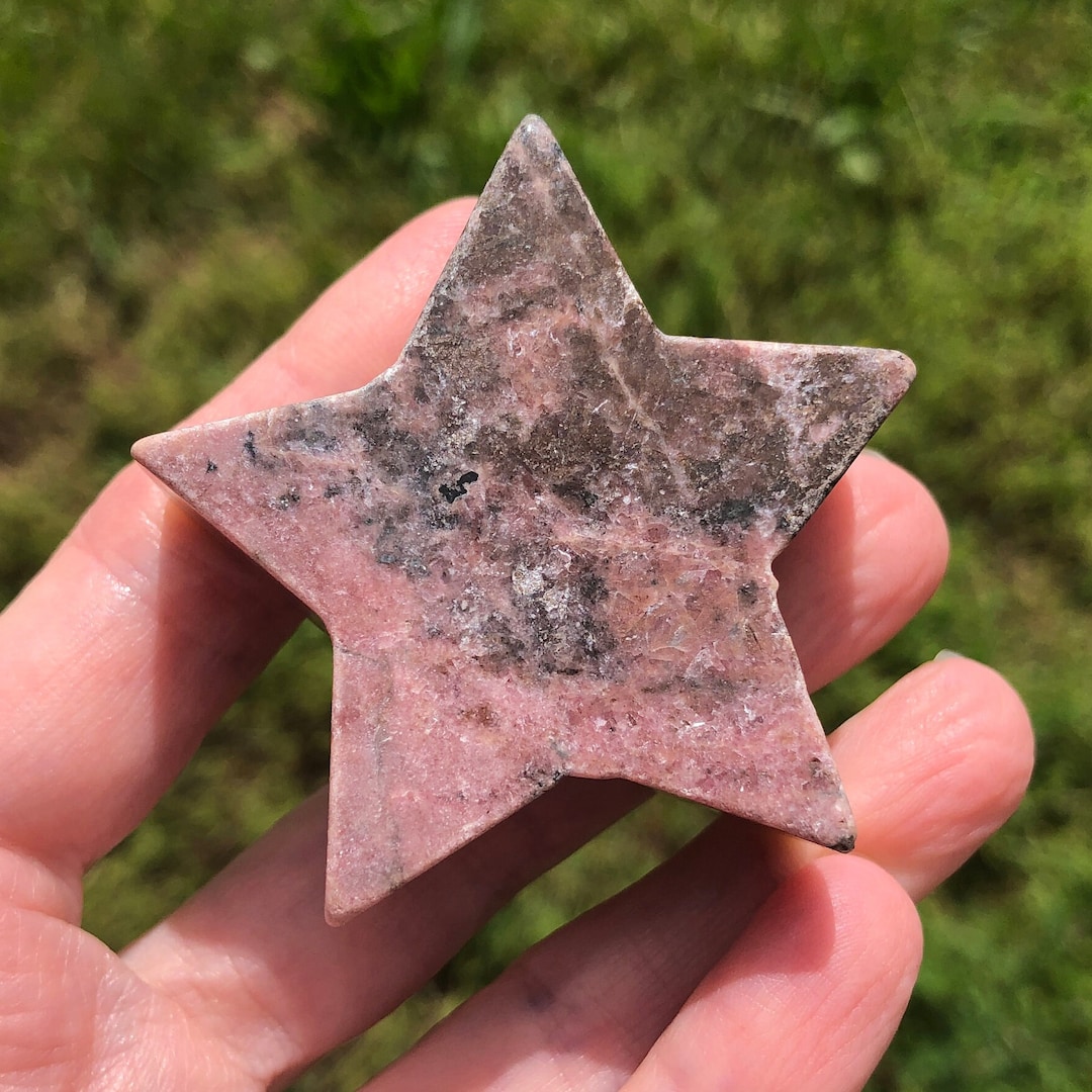 Rhodonite Star, Healing Crystals, Pink Crystal, Pink Stone, Star ...