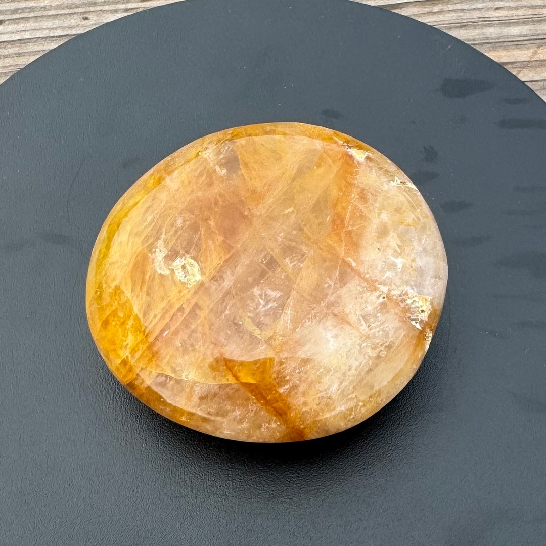 Golden Healer Palm Stone Master Healer Quartz, Energy Amplification ...