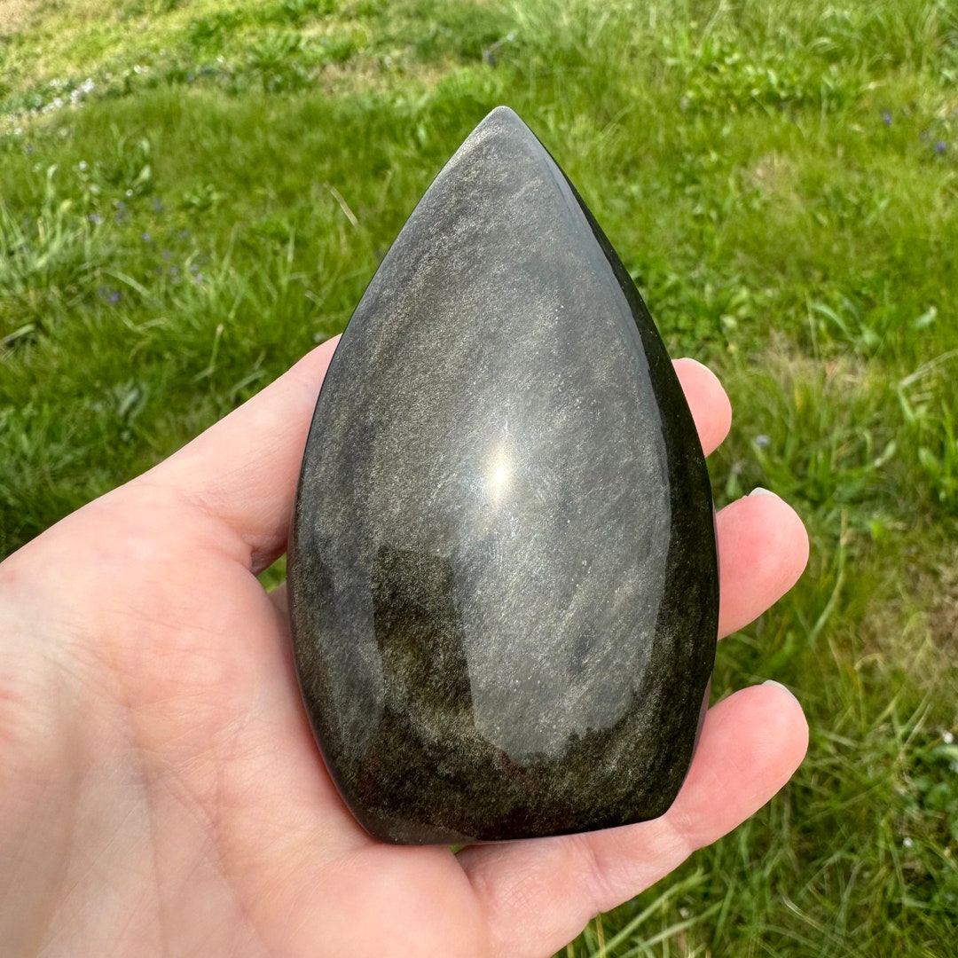 Gold Sheen Obsidian Crystal Flame for Protection and Transformation ...