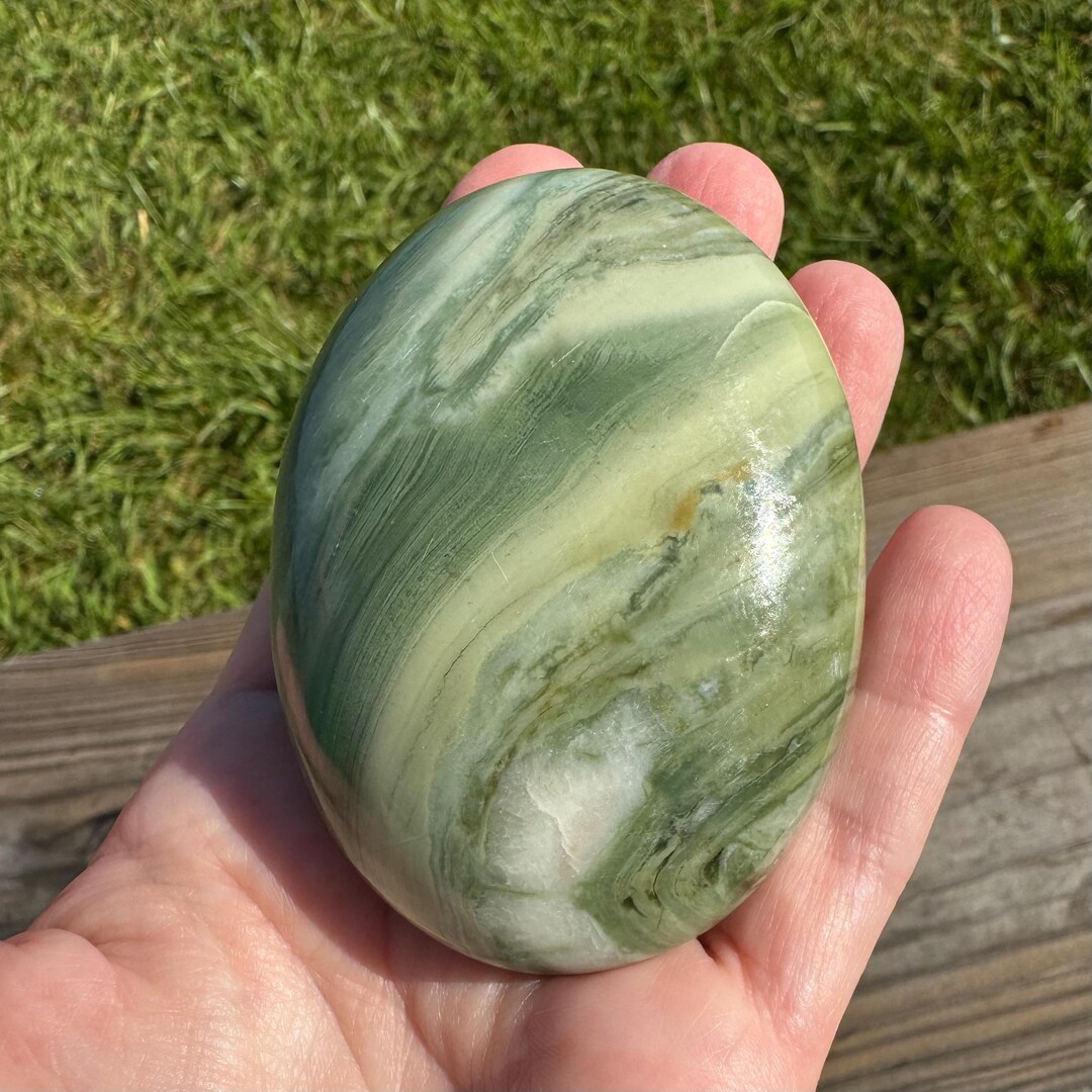 Banded Serpentine Palm Stone Transformation, Kundalini Awakening ...