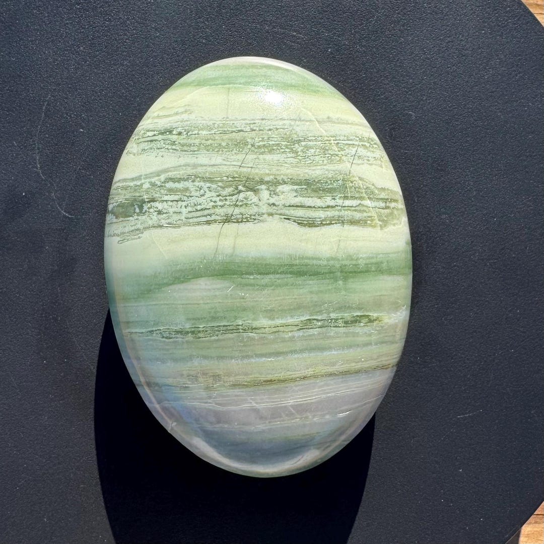 Banded Serpentine Palm Stone – Grounding and Renewal Crystal – Polished ...