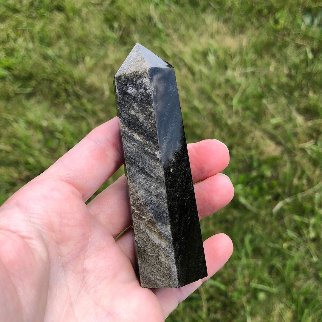 Gold Sheen Obsidian Tower | Golden Sheen Obsidian Tower | Obsidian ...