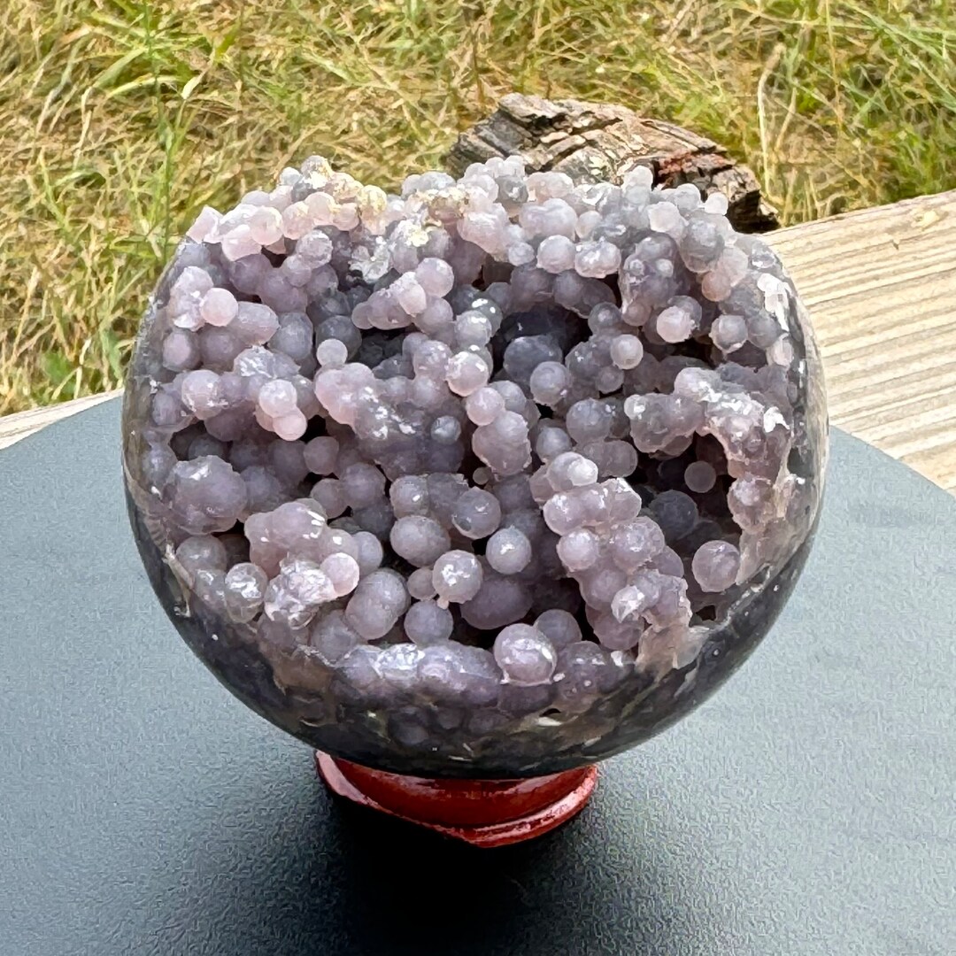 Grape Agate Sphere, Crystal Sphere, Botryoidal Purple Chalcedony ...