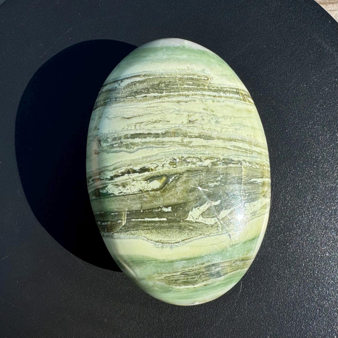Banded Serpentine Palm Stone | Transformation, Kundalini Awakening ...