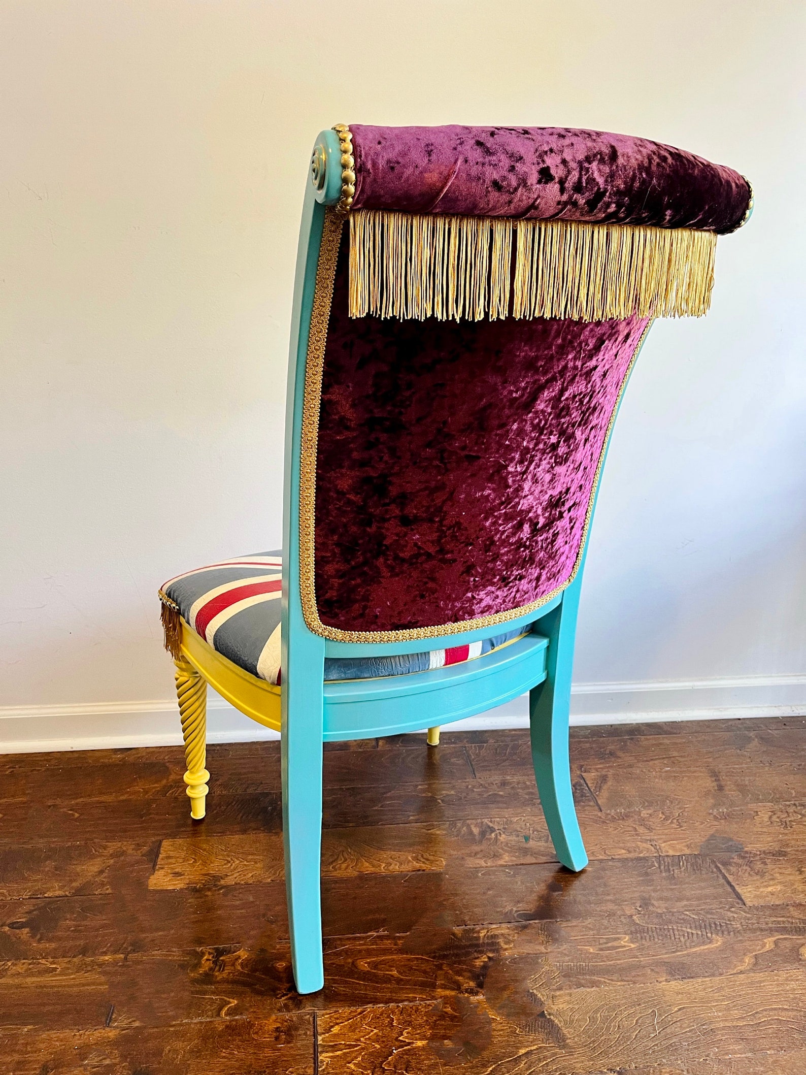 SOLD!! Beatles Funky Custom Armless Chair, Union Jack Seat - Etsy