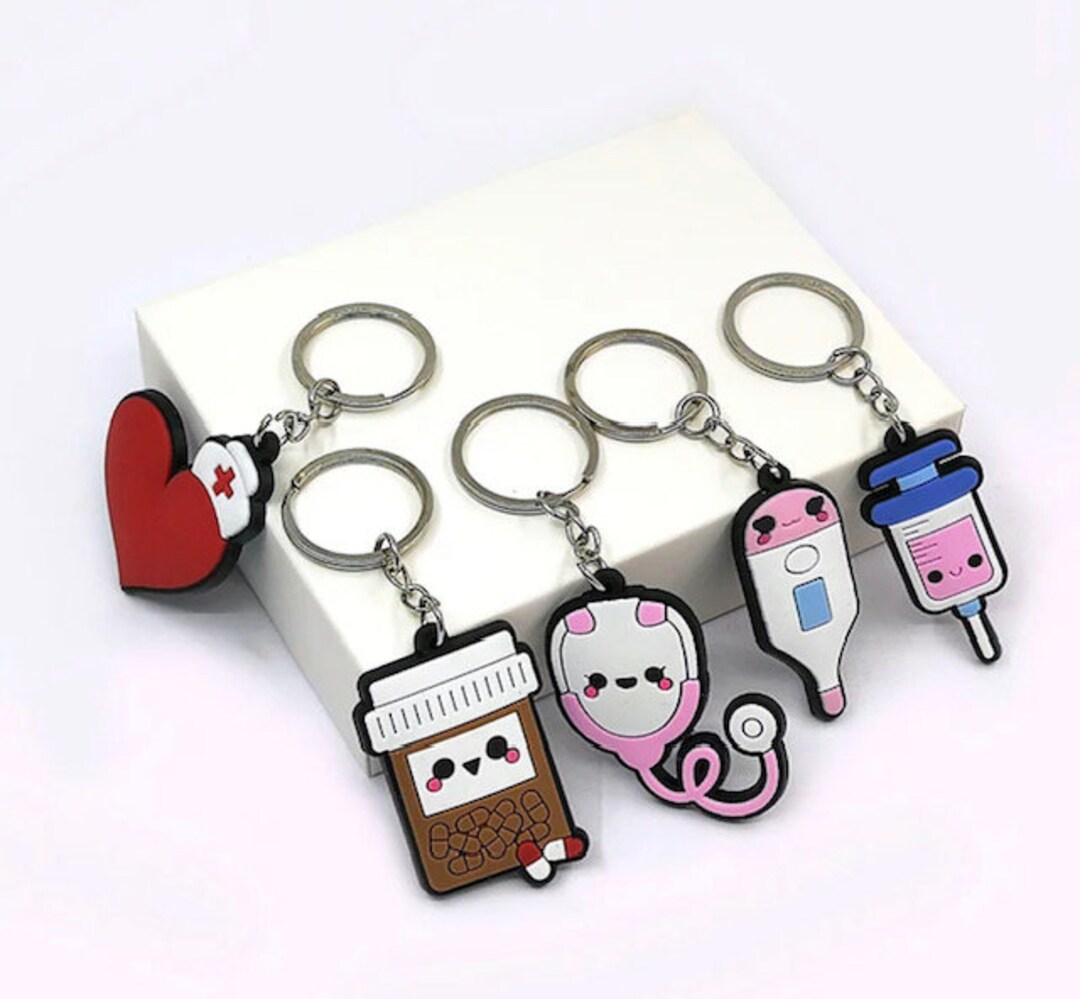 Key Holder Medicine Keychains Heart Pill Brain Women Bag Keys Keychains ...