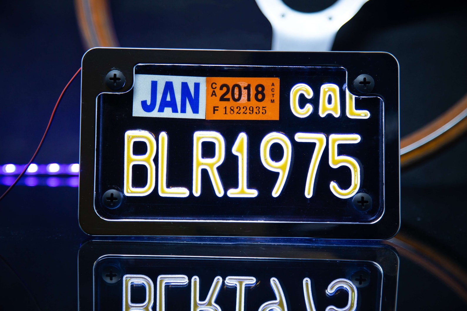 Illum-industries Custom Light up LED License Plate Cover Motorcycle Kit ...