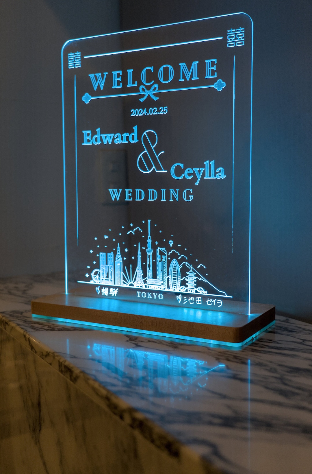 LED RGBW Light up Welcome Board for Weddings, Hotels, & More - Etsy