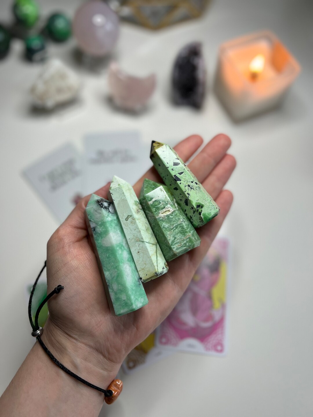 Variscite Crystal Sphere Tower Obelisk Healing Aura Heart Chakra Rare ...