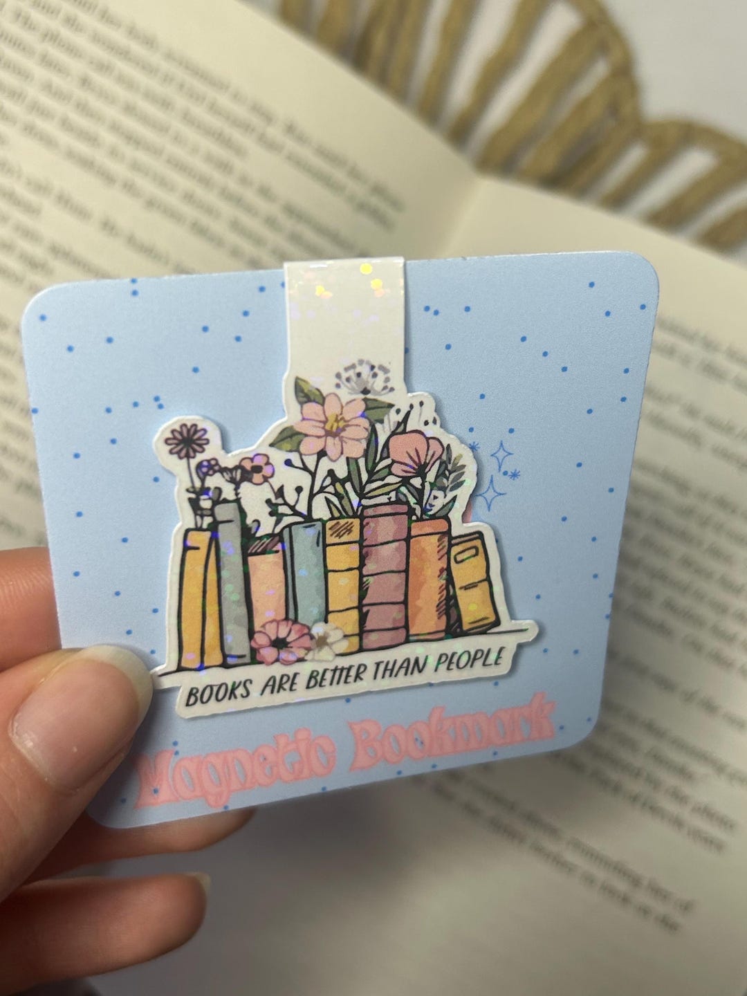 Holographic Magnetic Bookmark | Books Are Better Than People - Etsy