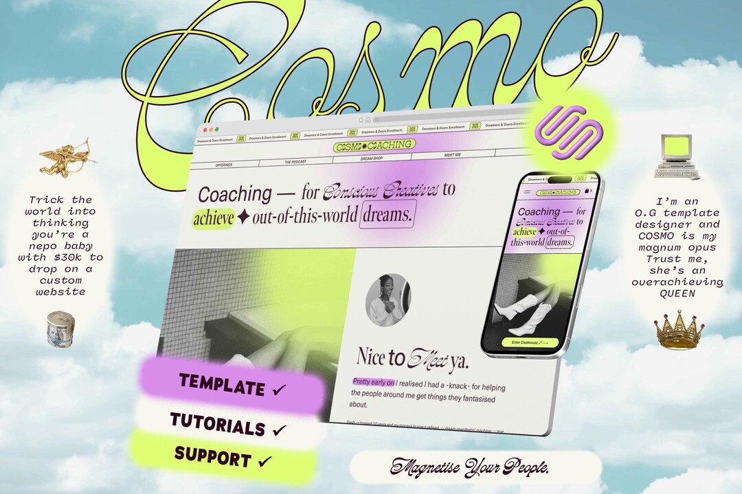 COSMO Squarespace 7.1 Website Template + Ecommerce Shop, Course, Blog ...
