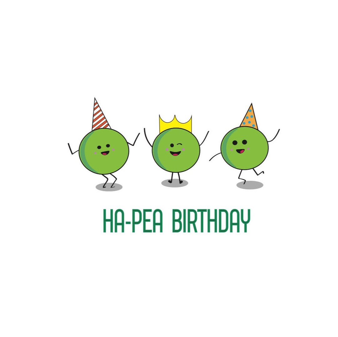 Ha-pea Birthday Card Birthday Card Cute Birthday Card Pea Birthday Card ...