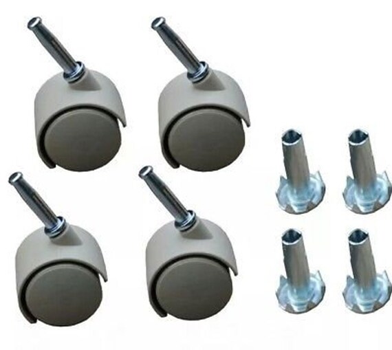 4 x Twin wheels Castor in Beige With Inserts For Divan Beds | Etsy