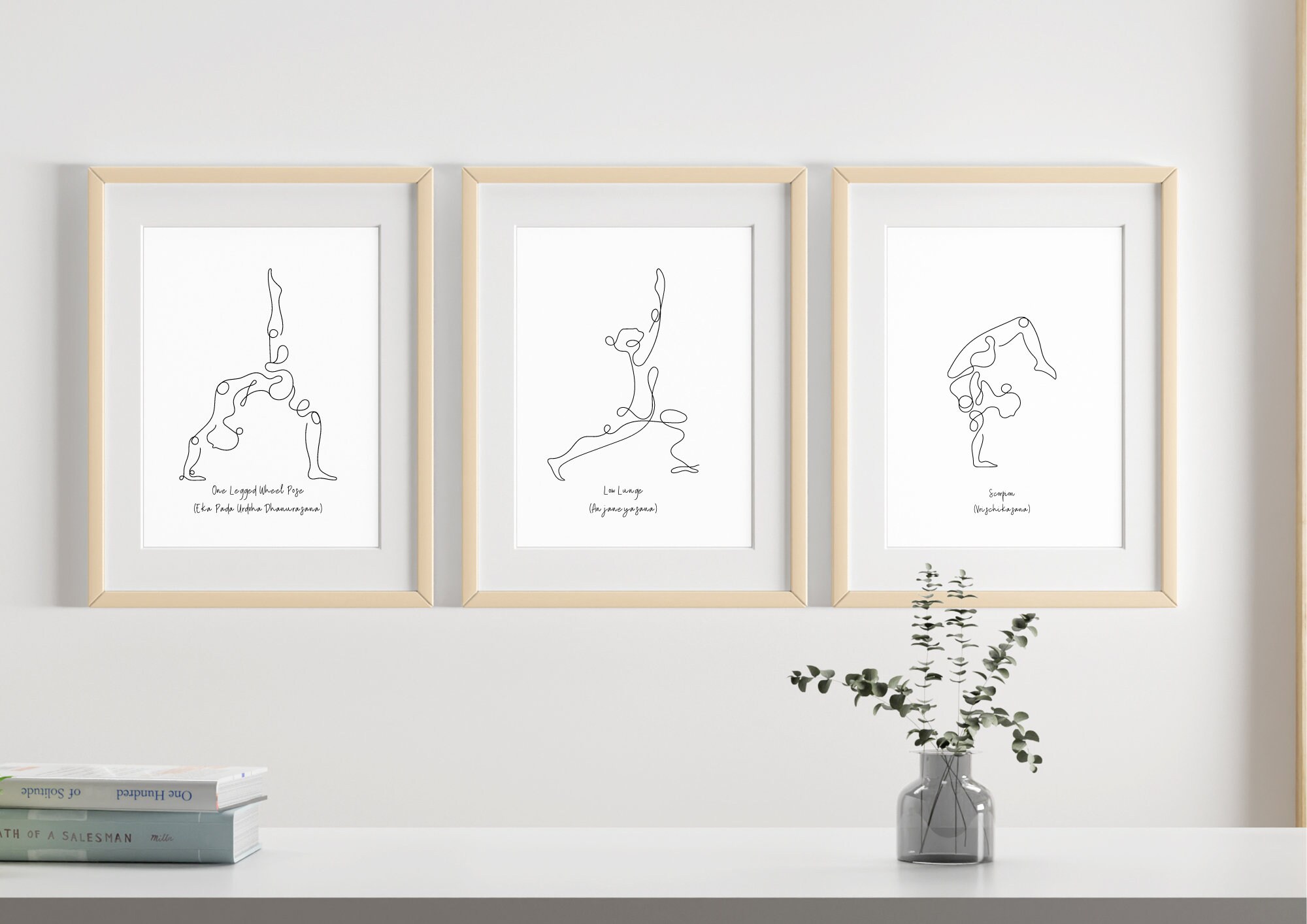 Set of 3 Yoga Art Posters | Digital Download Yoga Print | Yoga Art ...