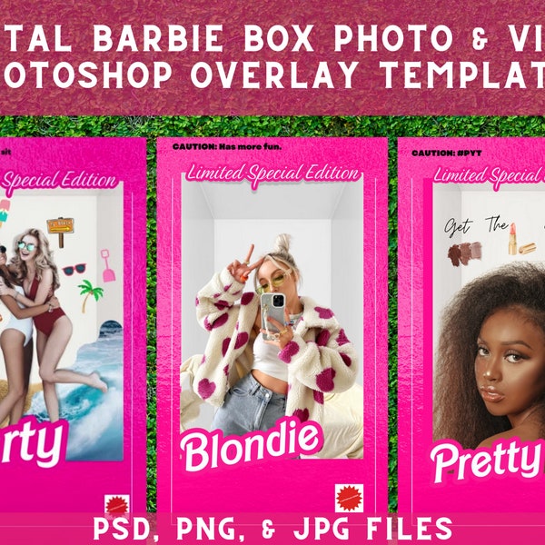 Barbie Box Photo Booth Template - Etsy Norway