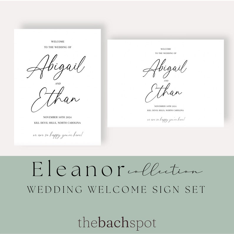 Eleanor Collection: Wedding Welcome Sign Set Printable - Etsy