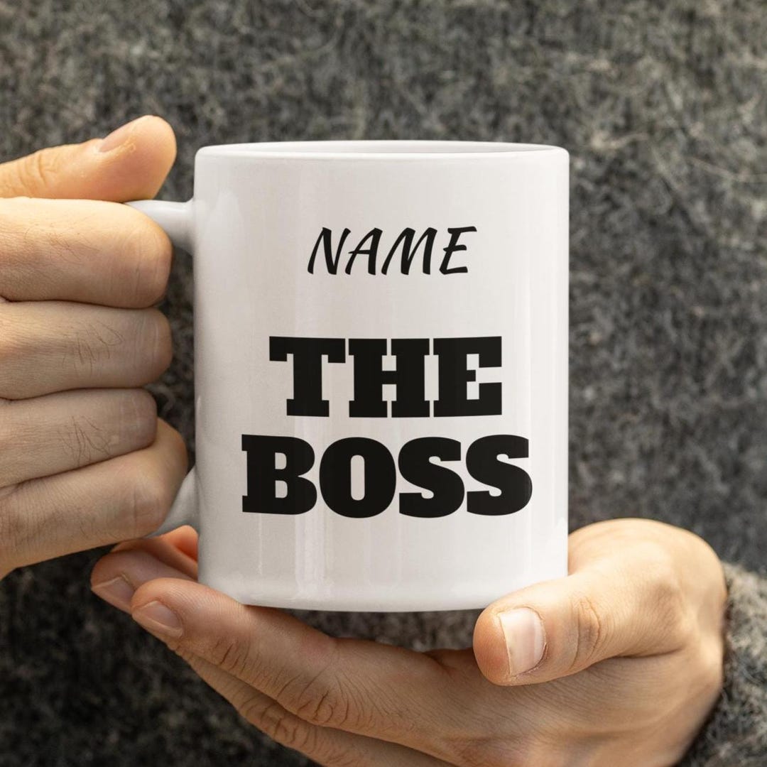 Custom Name the Boss Mug, Personalized Boss Coffee Cup, Gift for Boss ...