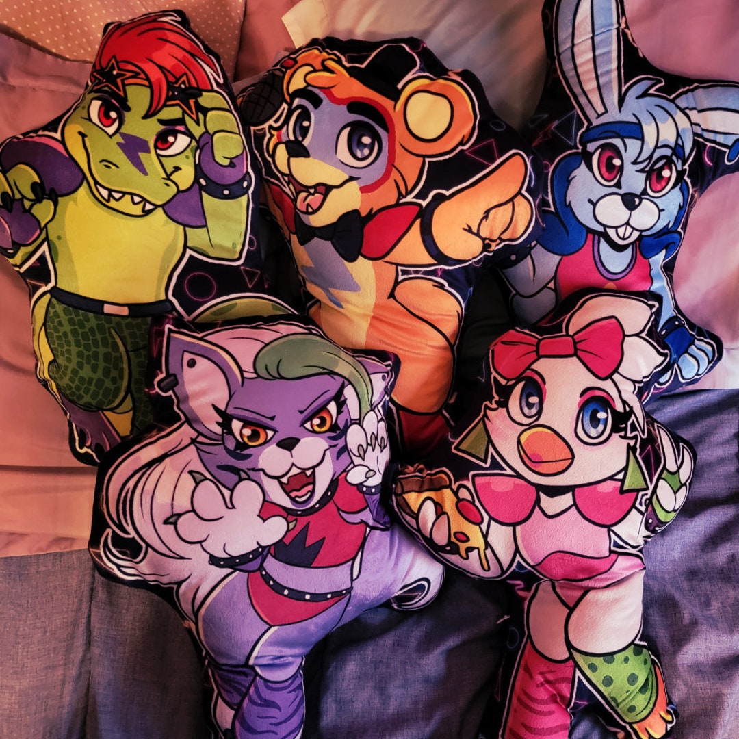 Glamrock Animatronics Plush Pillow - Freddy Fazbear Monty Gator Roxy ...