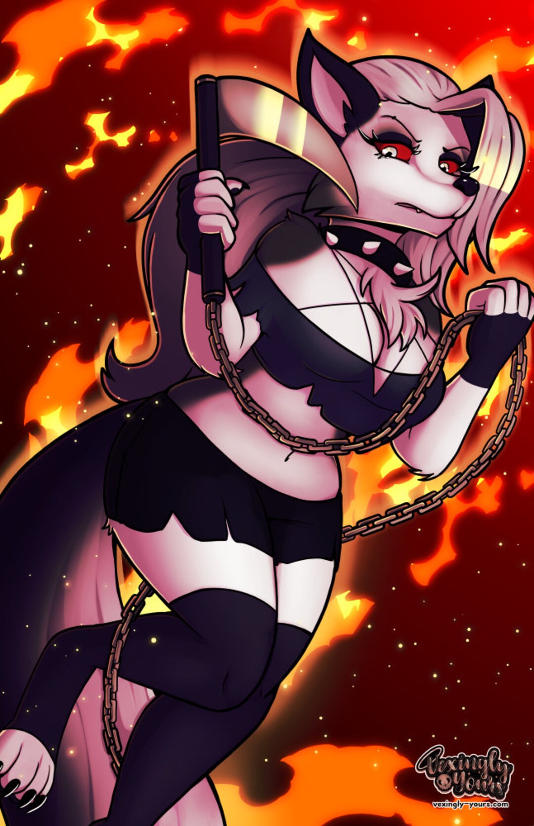 Loona Poster Furry Hellhound Wolf Helluva Boss Ozzie Stolas Blitzo Goth Emo Edgy - Etsy