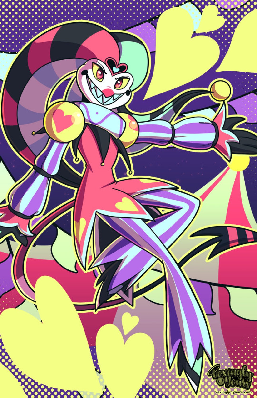 Fizzarolli Poster Clown Jester Helluva Boss Ozzie Stolas Blitzo Clowncore Cute - Etsy