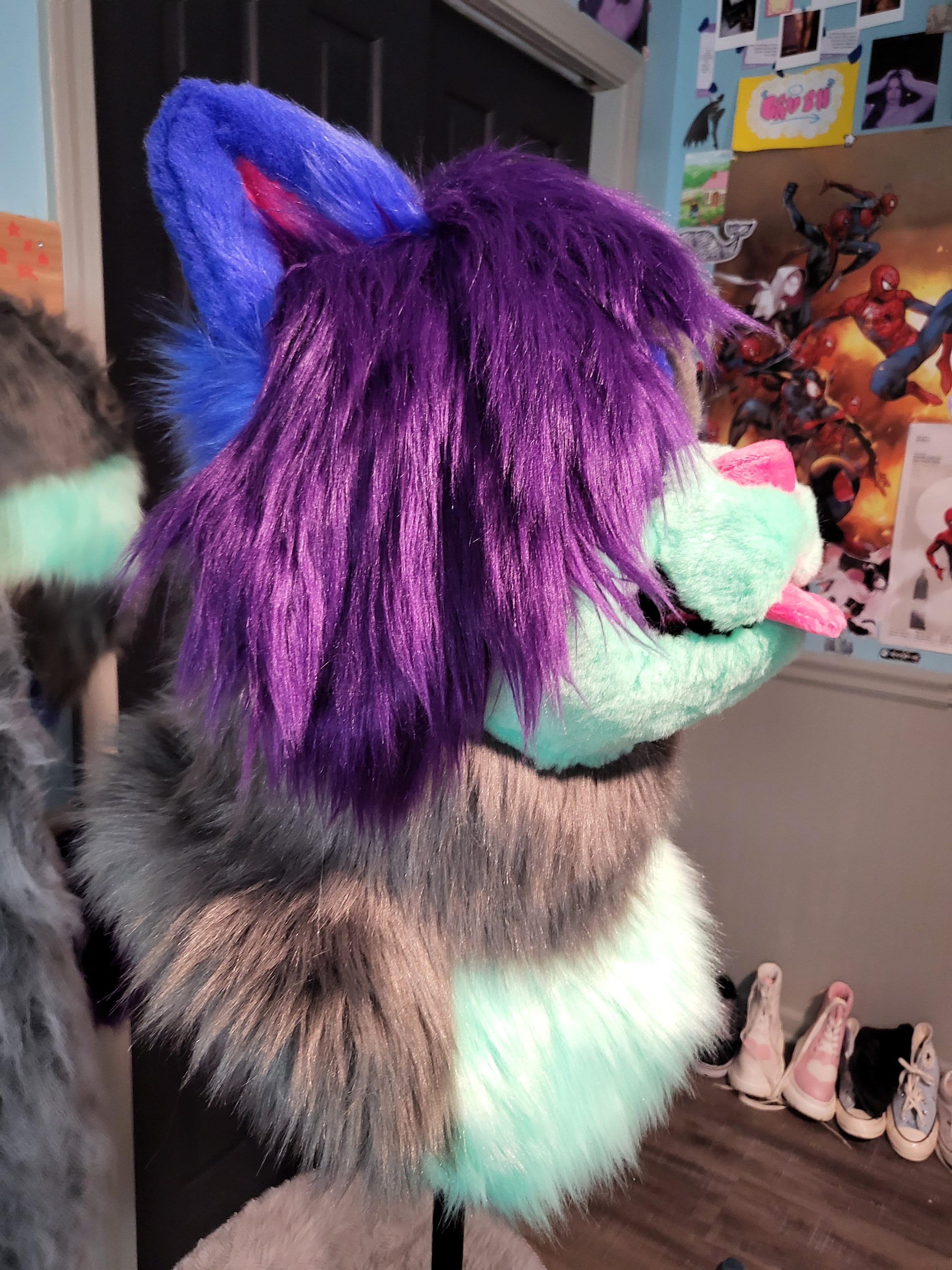 Raccoon Fursuit Premade Purple Blue Vaporwave - Etsy