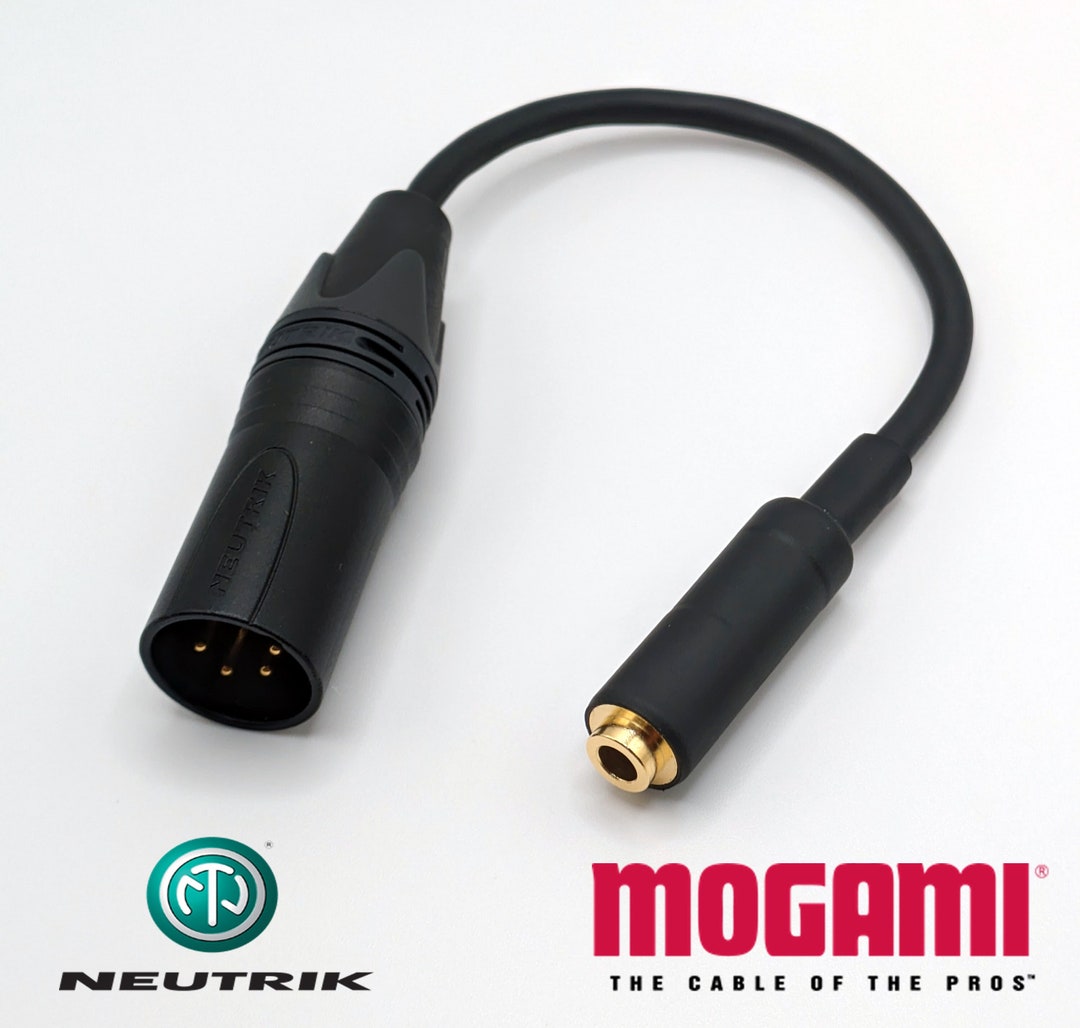 Female 4.4mm to Male 4 Pin XLR Adaptor Cable- Neutrik NC4MXX-B - Mogami ...