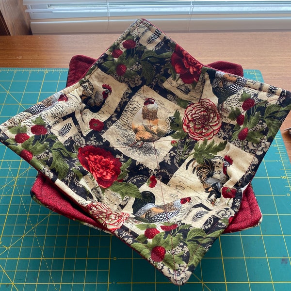 Rooster and Roses - Etsy