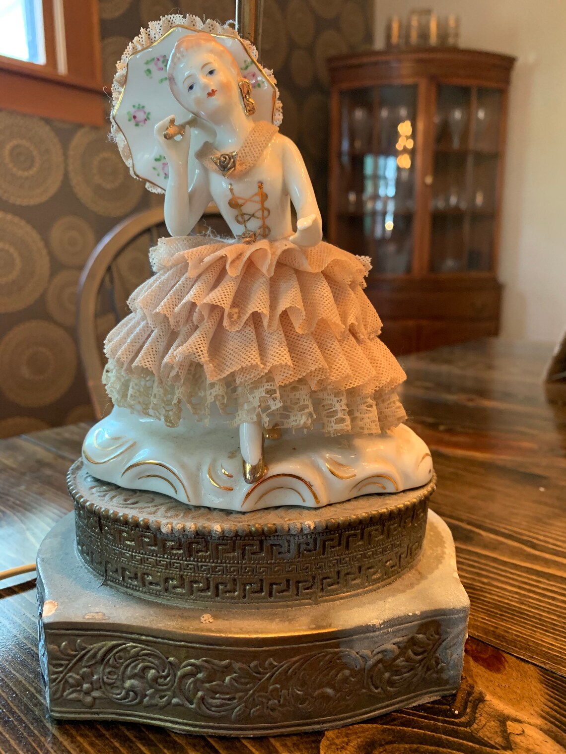 Victorian Lady With Parasol Lamp. - Etsy