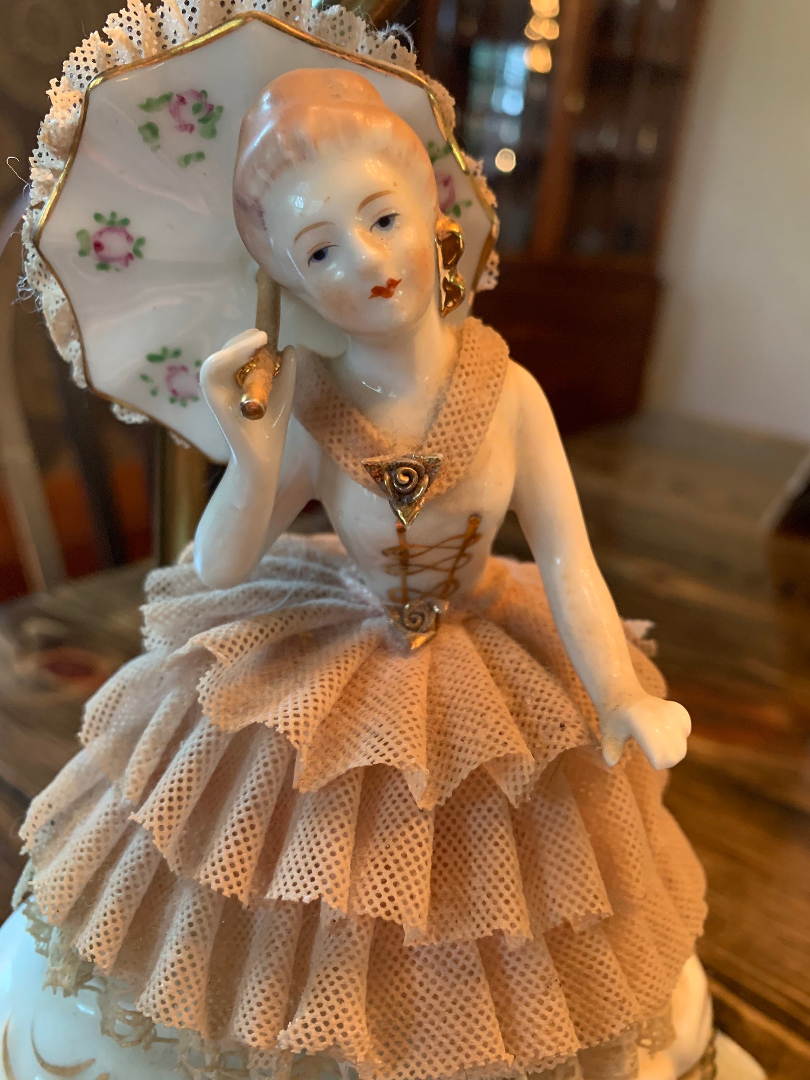 Victorian Lady With Parasol Lamp. - Etsy
