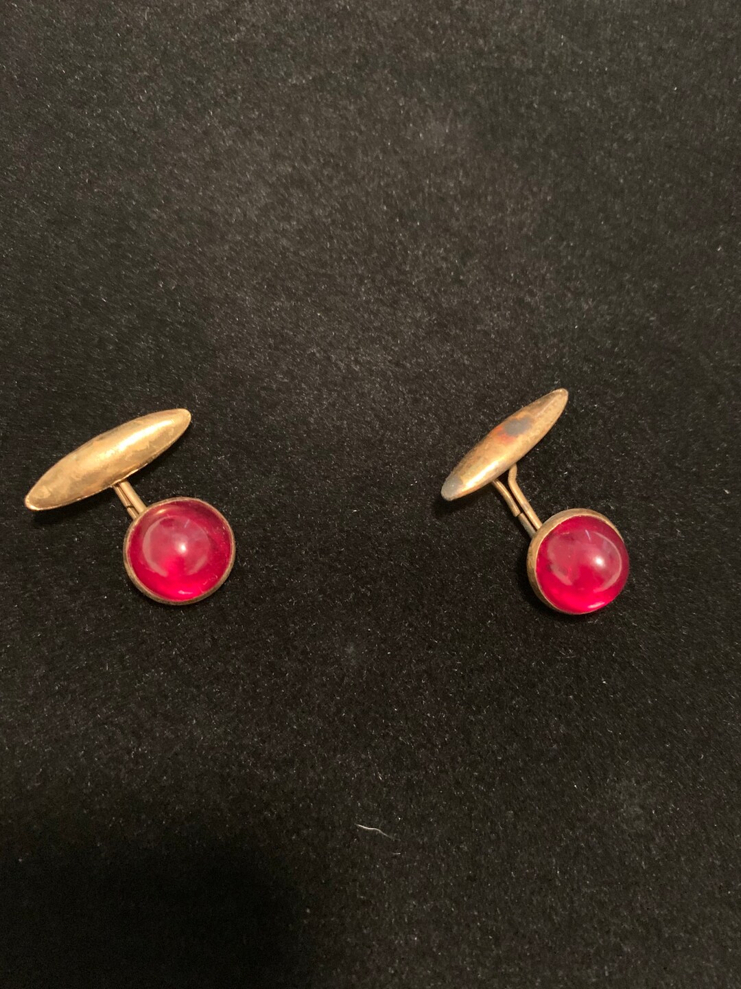 Vintage Ruby Colored Jeweled Cuff Links - Etsy