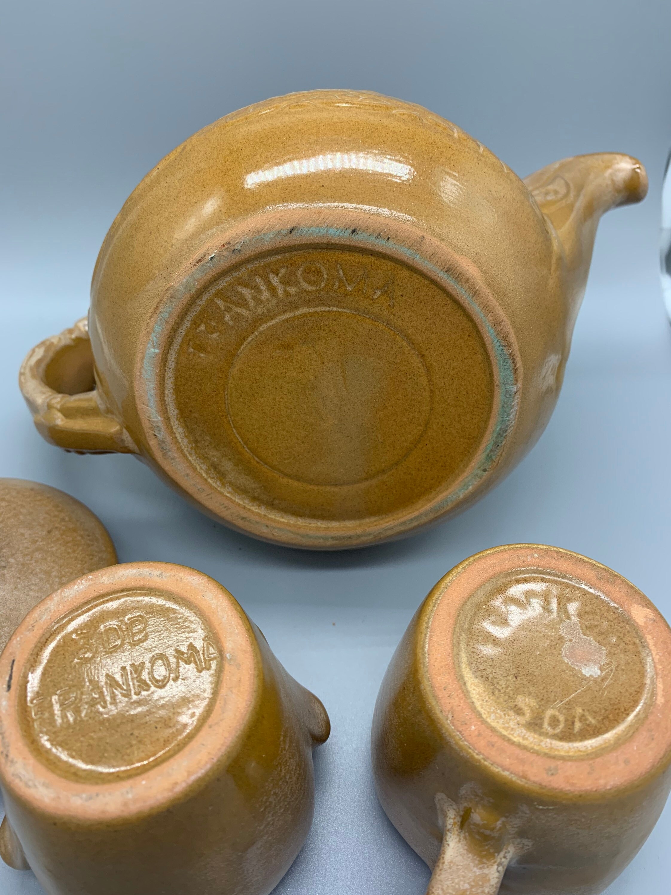 Vintage Frankhoma Mayan Aztec Tea Pitcher With Creamer and Sugar Dish ...