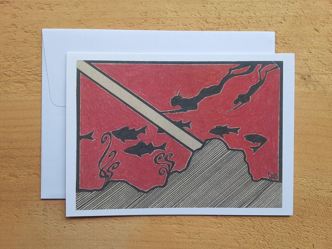 Skin Diver Card - Etsy