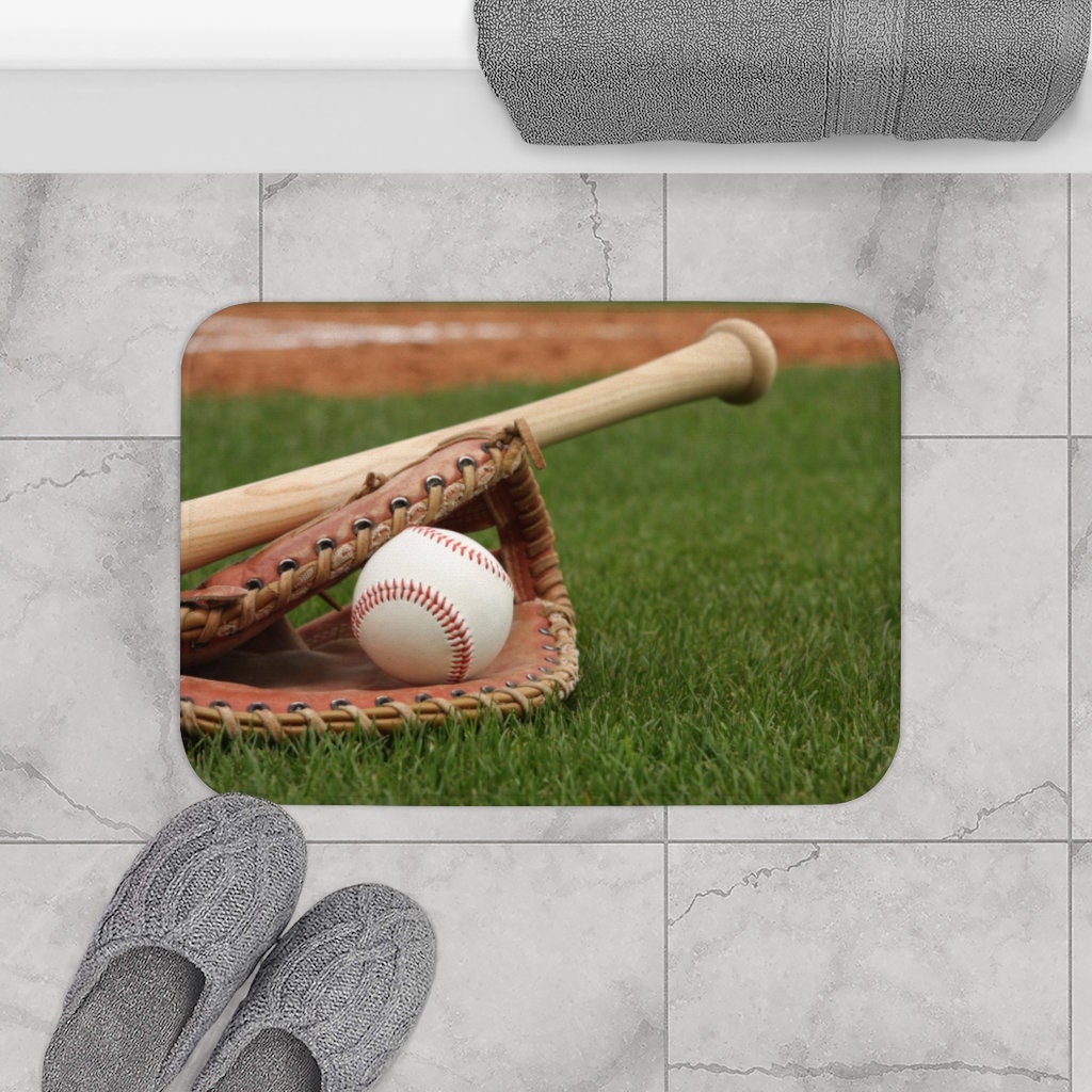 Baseball bath mat baseball bathroom decor home decor gifts | Etsy