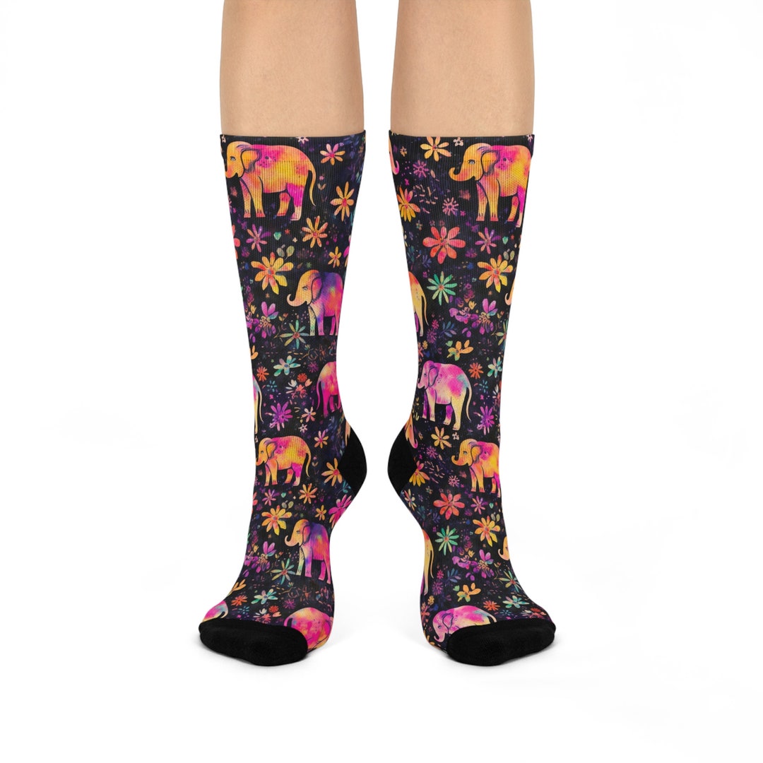 Bohemian Socks, Skater Socks, Cushioned Crew Socks, Boho Socks, Fashion ...