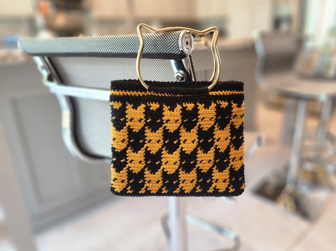 Crochet Cat Clutch – Zippered Purse With Metal Cat Ear Handles - Etsy