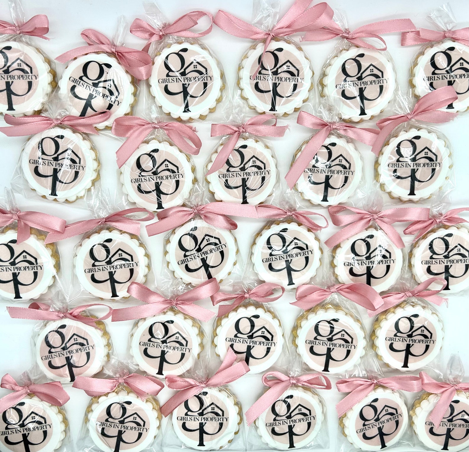 Business Logo Cookies - PR Corporate Event and Meeting Gifts - Pink ...
