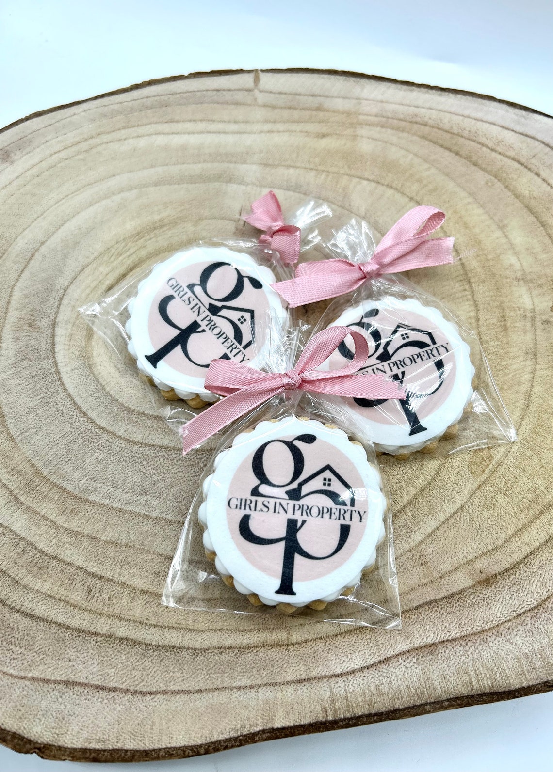 Business Logo Cookies - PR Corporate Event and Meeting Gifts - Pink ...