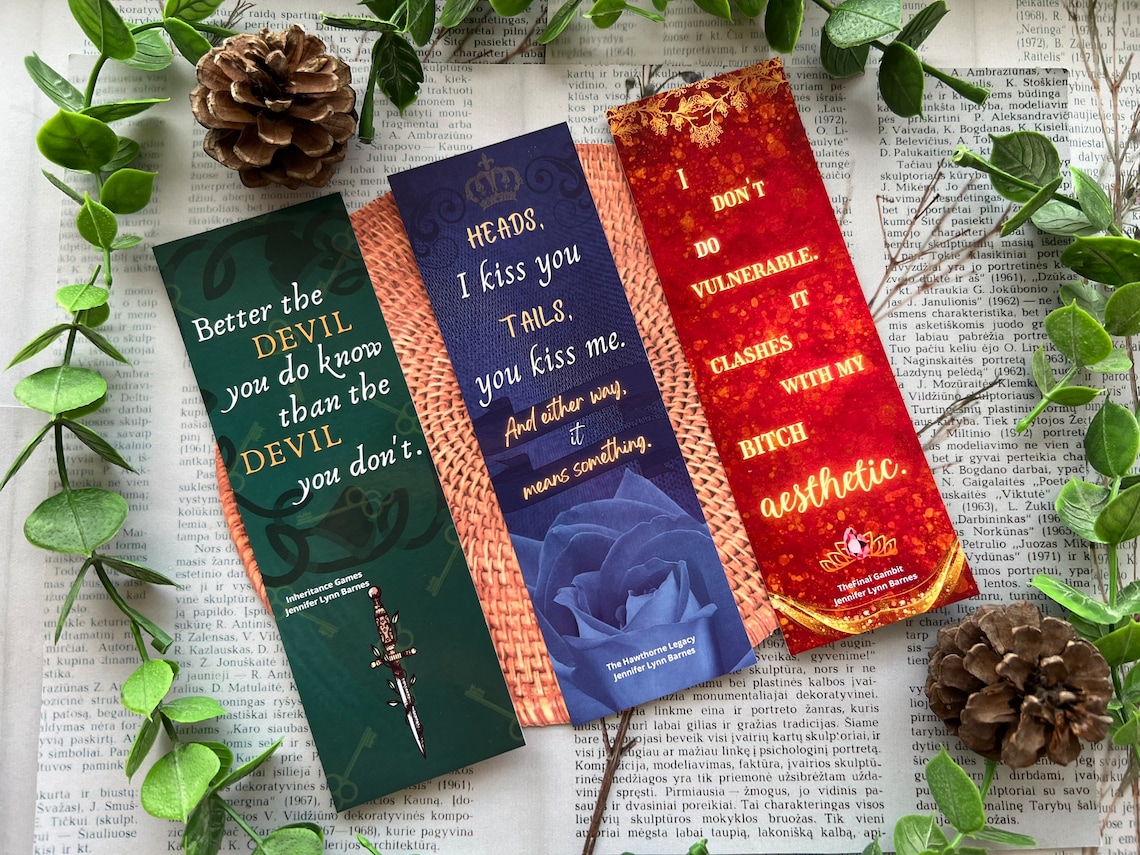 The Inheritance Games Series Bookmarks L the Hawthorne Legacy - Etsy