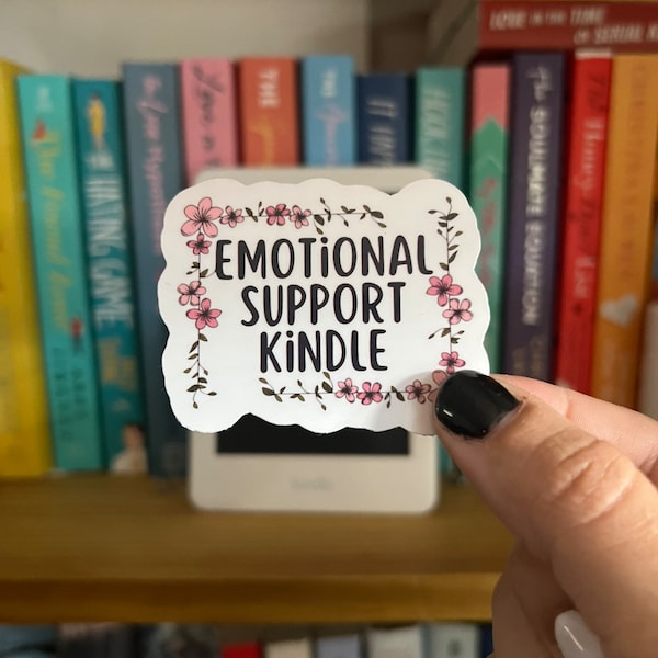 Emotional Support Kindle Sticker - Etsy