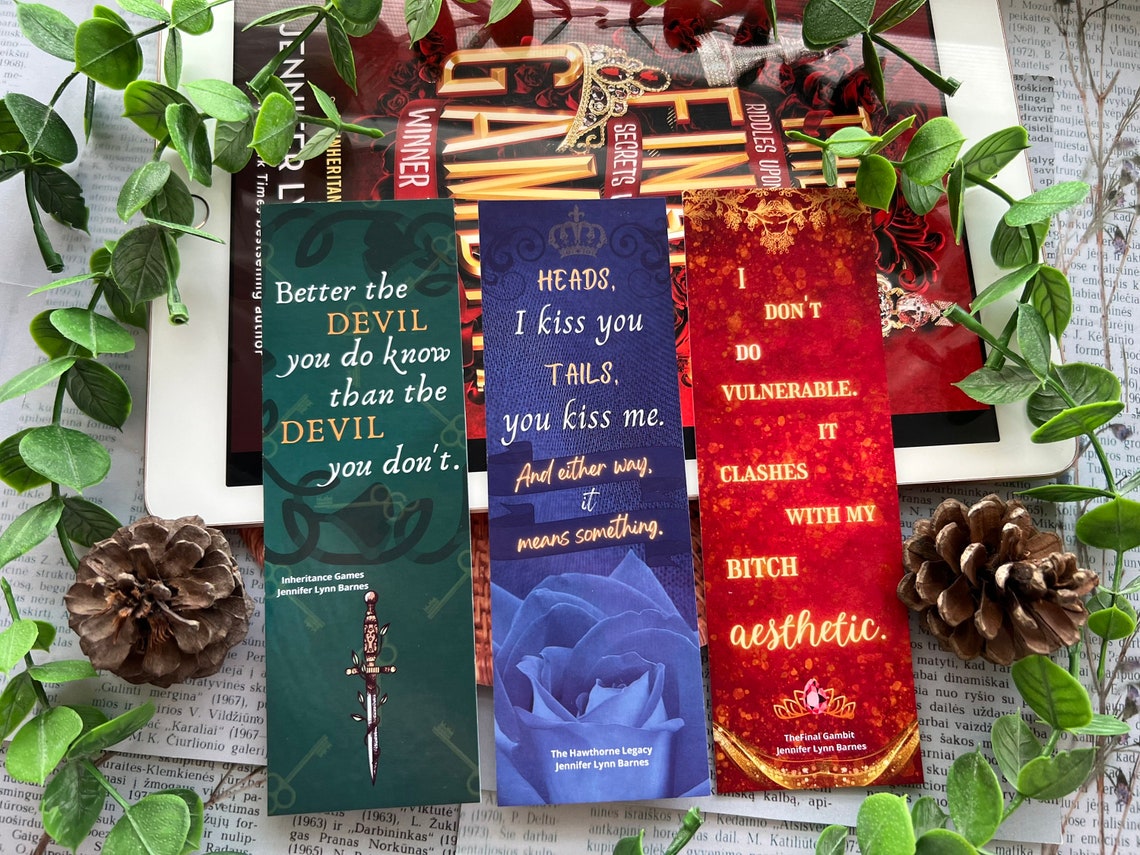 The Inheritance Games Series Bookmarks L the Hawthorne Legacy - Etsy