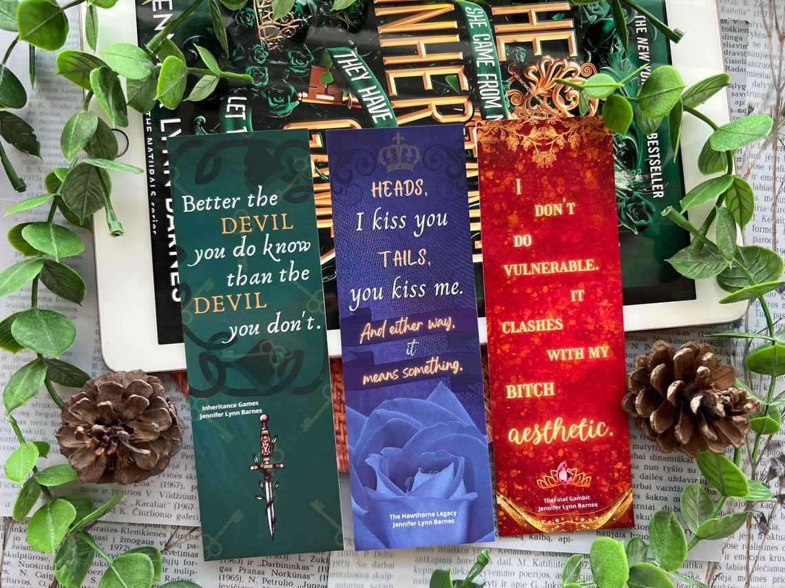The Inheritance Games Series Bookmarks L the Hawthorne Legacy - Etsy