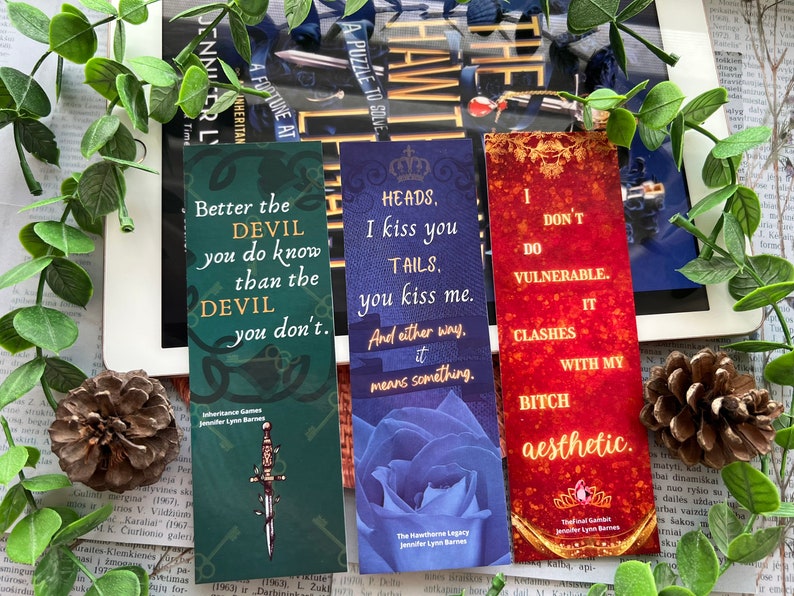 The Inheritance Games Series Bookmarks L the Hawthorne Legacy - Etsy