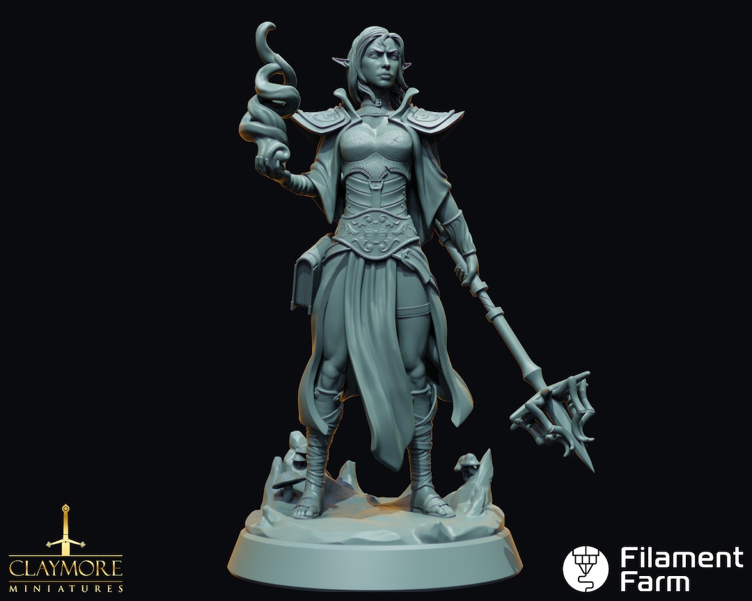 Drow Sorcerer - Dwellers of the Underdark - Highly Detailed Resin 3D ...