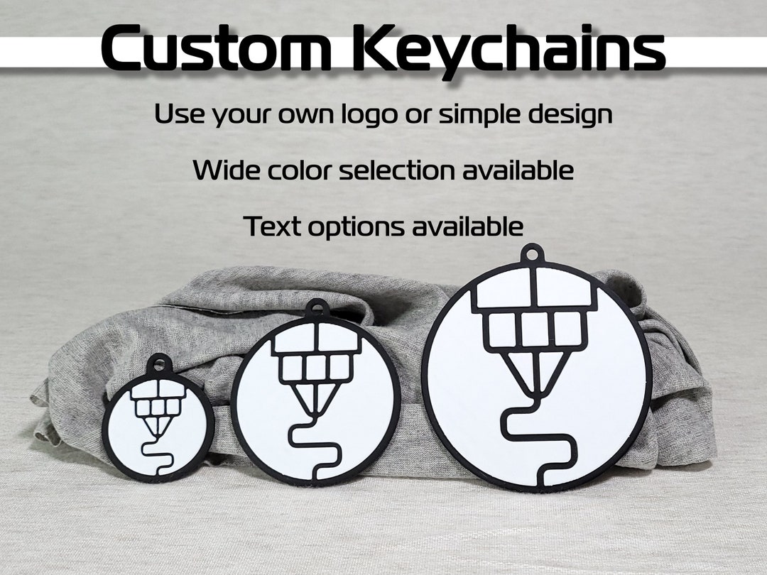 Custom 3D Printed Keychains | Upload Your Own Design | Multiple Sizes ...