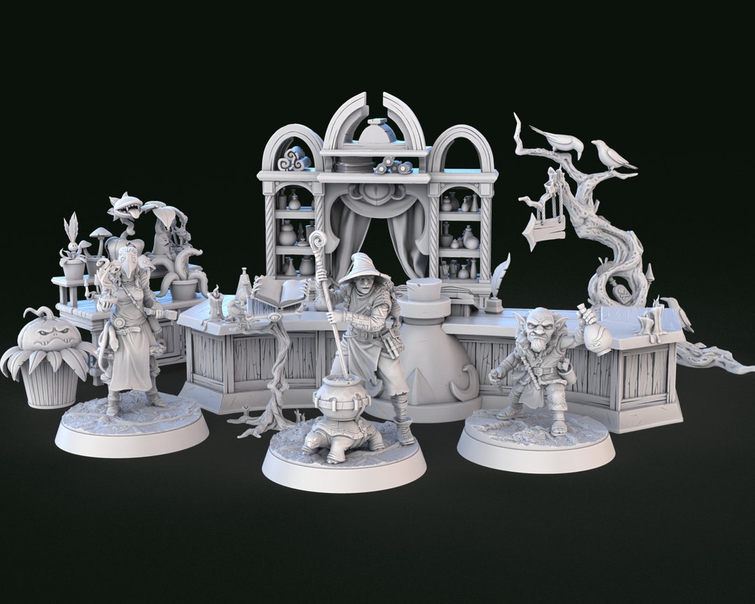 Potion/poison Vendor Set - High Detail Resin 3D Printed Miniatures and ...