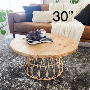 Bohemian Rattan Urban Chic Coffee Table Small Round Natural Boho Woven ...