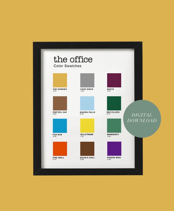 DIGITAL DOWNLOAD Colors of the Office Printable Wall Art - Etsy