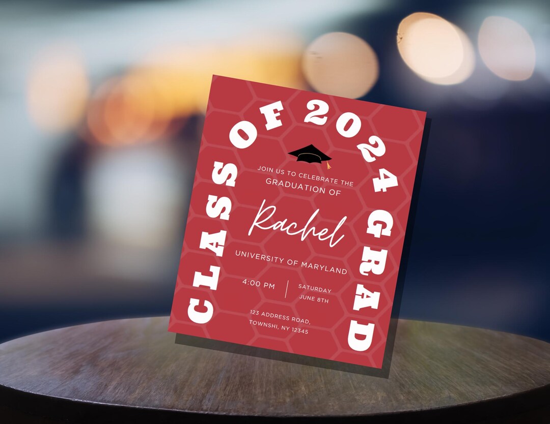 University of Maryland Graduation Invitation | Edit With Canva - Etsy