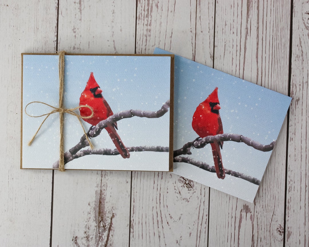 Cardinal in Snow Card Set. Woodland Card Set. Holiday Cards. Christmas ...